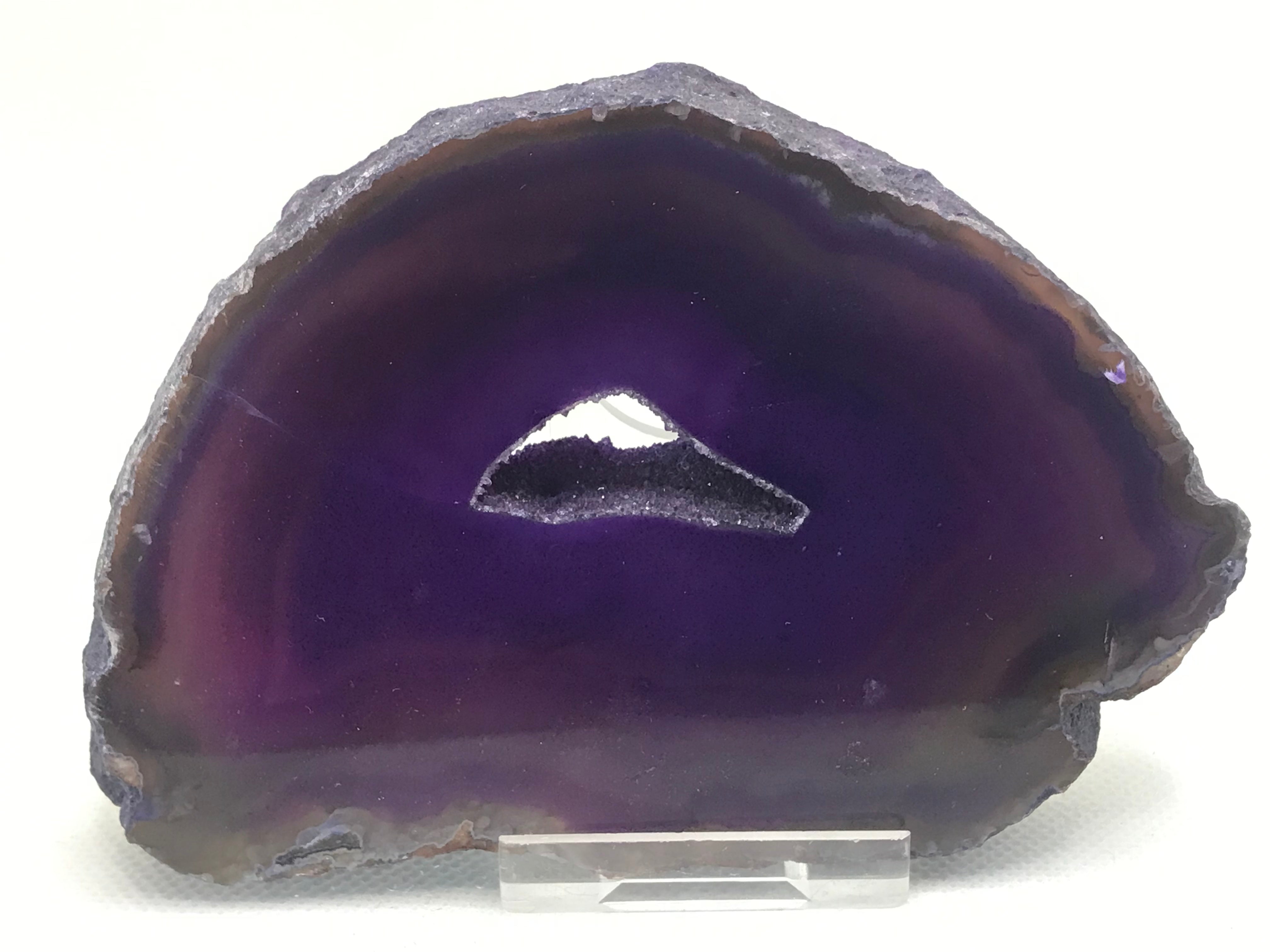 Agate slice – Crystal and fossils