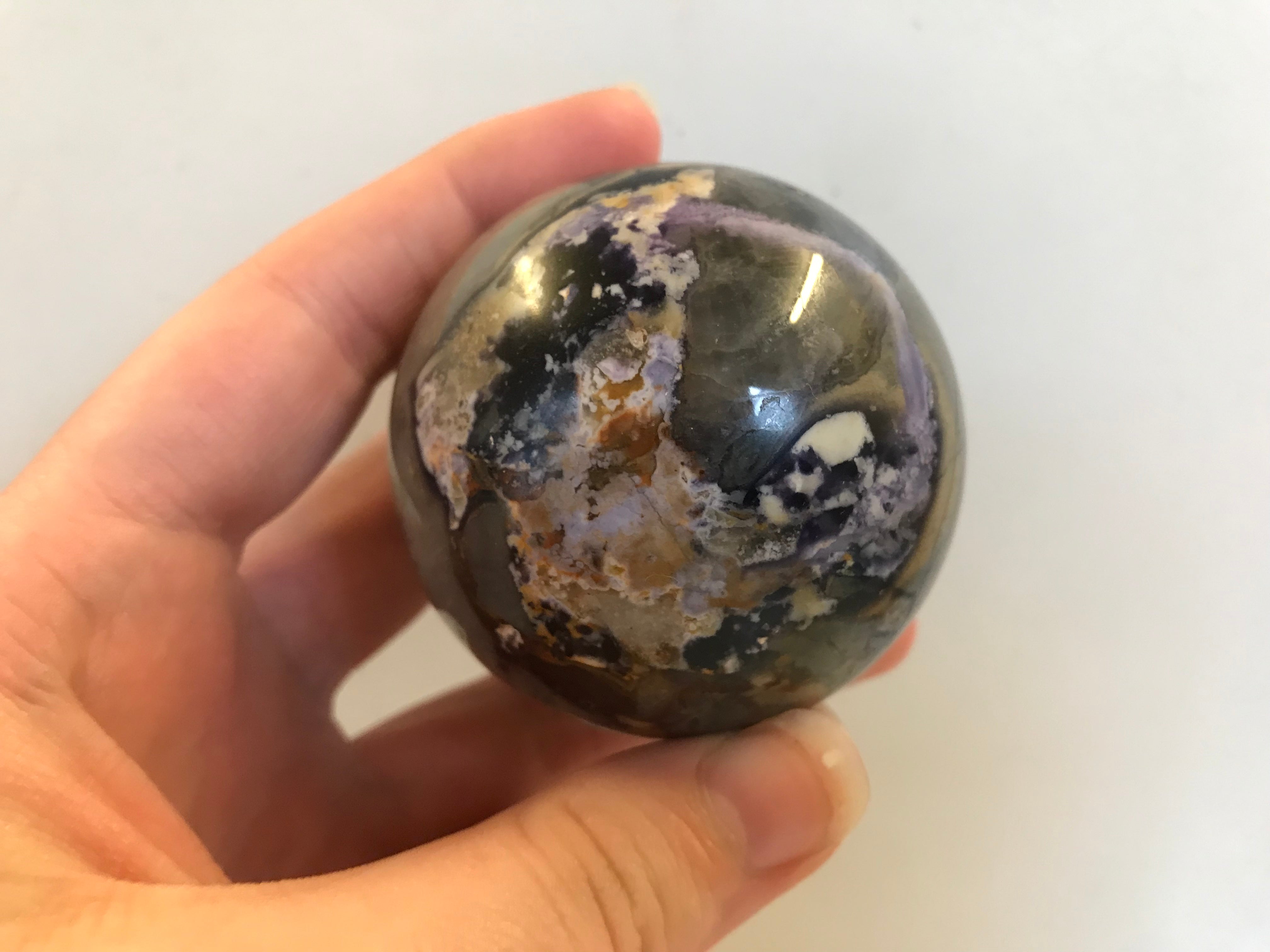 Sugilite sphere – Crystal and fossils