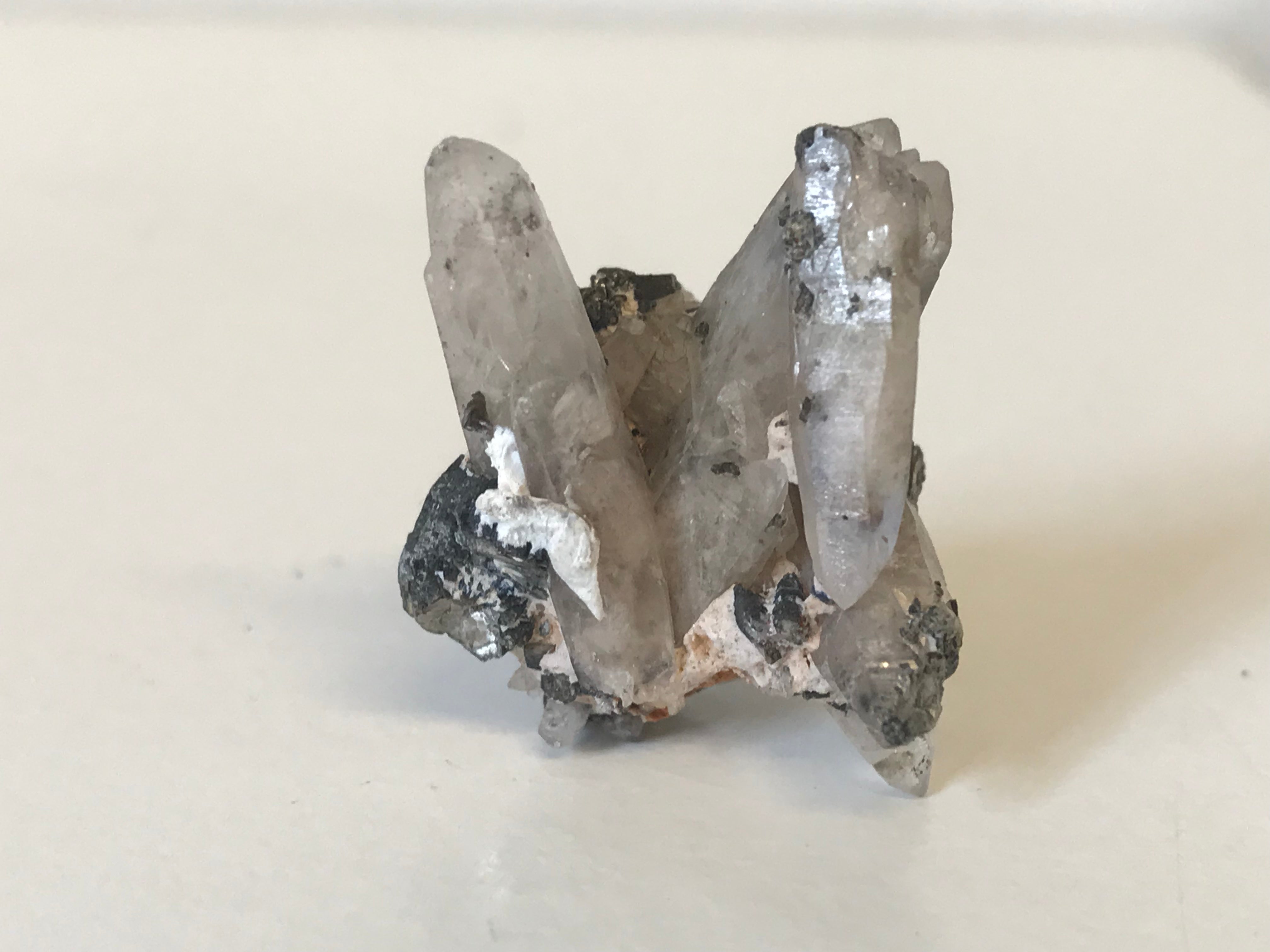 Quartz with tremolite inclusions – Crystal and fossils